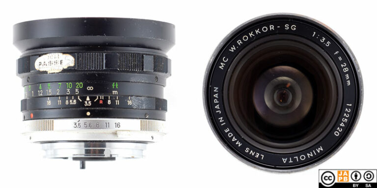 Data sheet: Minolta MC W.Rokkor-SG 28mm f/3.5 – JAPB