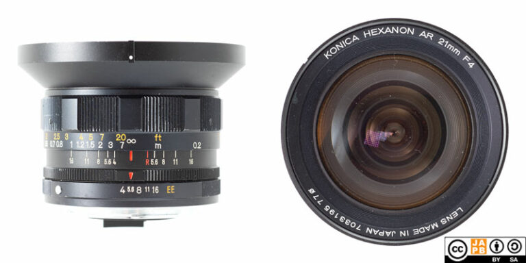 Data sheet: Konica Hexanon AR 21 mm f/4 – JAPB